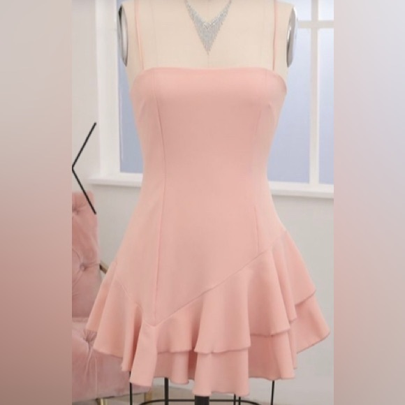 Lucy in the Sky | Dresses | Lucy In The Sky Pink Ruffle Formal Homecoming Dress | Poshmark